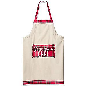 Mud Pie womens Apron, Tartan, 34" 27" Mud Pie Grandma Chef Apron Tartan 34 x 27 , Grandma, One Size US