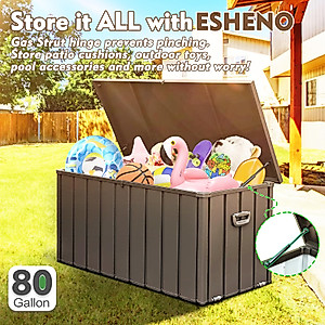 200 Gallon Deck Box, Large Steel Outdoor Storage Box Waterproof, Lockable Patio Storage Box with Side Handle & Mobility Rollers, Outdoor Deck Box Storage Cabinet for Outside Cushions, Garden Tools
