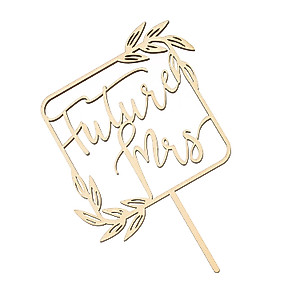 Future Mrs cake topper, Wedding Cake Topper,Bachelorette Party Decor,Bridal Shower Decor, Bridal Cake Topper, Bachelorette Rustic Wedding Party (Wood)