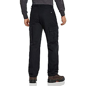 CQR Men's Winter Tactical Cargo Pants, Thermal Fleece Lined Outdoor Snow Ski Hiking Work, Fleece Cargo Black, 30W x 30L