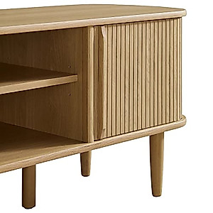 Modway Contour Mid-Century Modern 55" Media TV Stand in Oak, 15 x 54.5 x 18.5