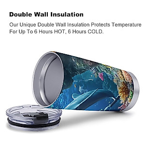 zxxpensy 20 Oz Tumbler Travel Cup Cute Beagle Dog with American Flag Water Bottle, Stainless Steel Vacuum Insulated Coffee Mug with Straw Lid And Cleaning Brush