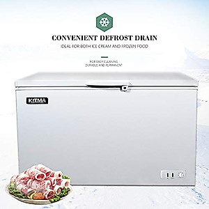 KITMA Chest Freezer - 15.9 Cu.Ft Reach-In Freezer Chest - Solid Door Deep Freezer with 2 Storage Baskets and Adjustable Thermostat, White