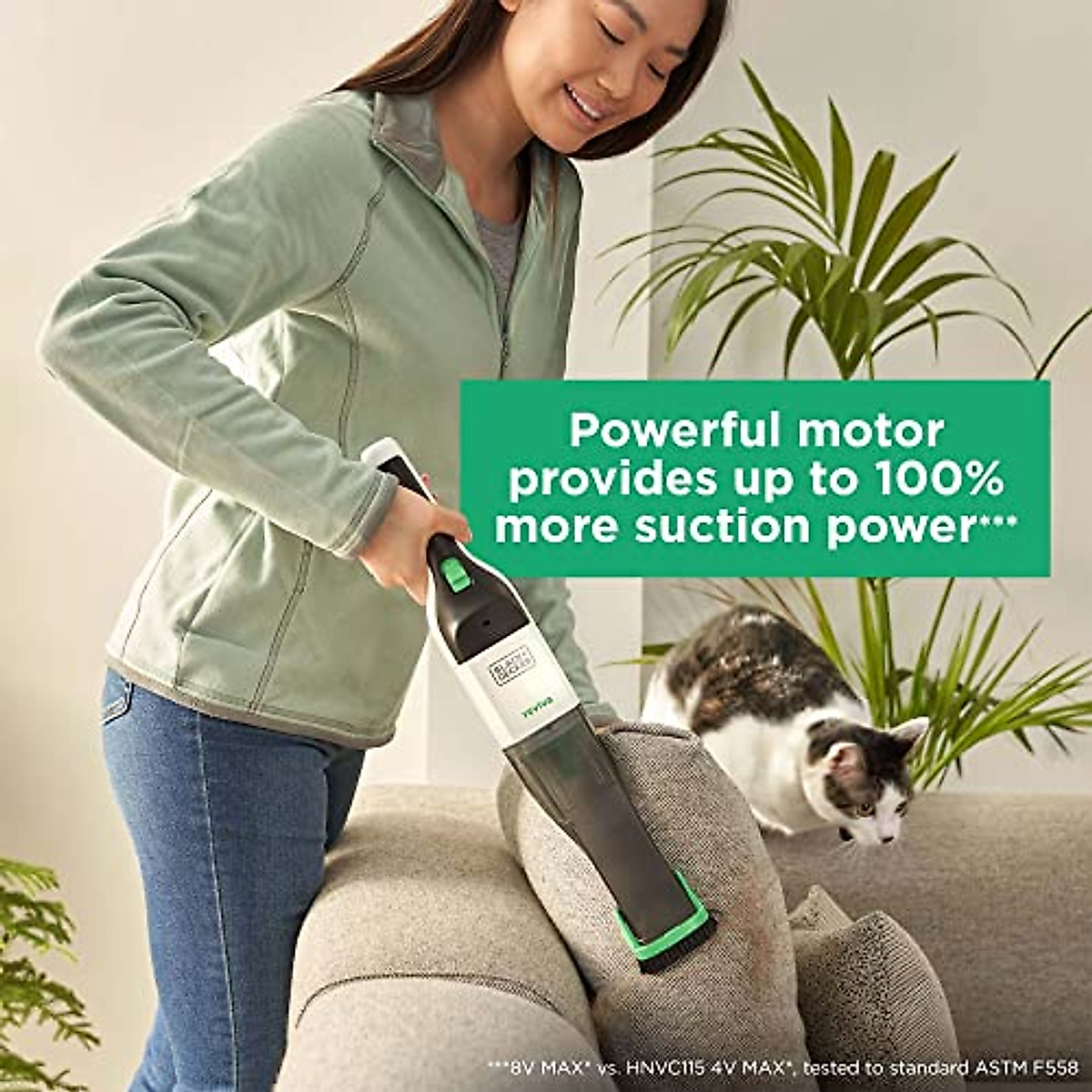 BLACK+DECKER 8V MAX reviva Handheld Vacuum, Cordless, Transparent Dustbowl (REVHV8J40)