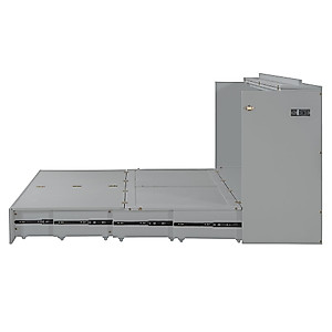 Harper & Bright Designs Queen Size Murphy Bed Wall Bed, Murphy Bed Chest Cube Cabinet Bed with USB, Charging Station and Large Storage Drawer for Home Office, Pulley Structure Design - Gray