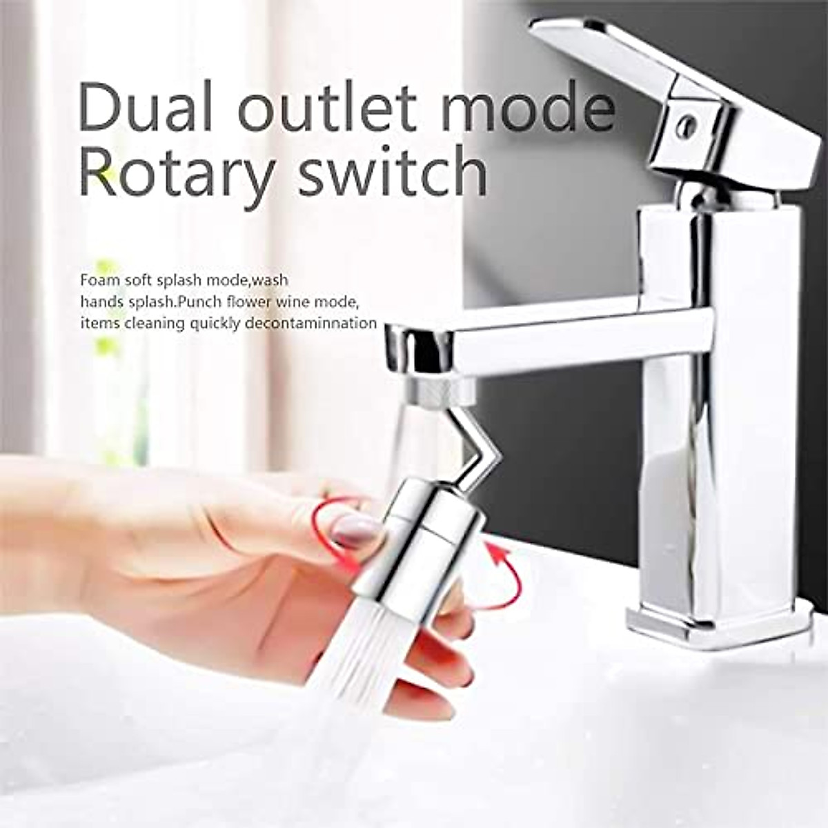 CHAOMIC 2PCS Universal Splash Filter Faucet 720 Rotating Faucet Extender Aerator Anti-Splash 4-Layer Net Filter Faucet Oxygen-Enriched Foam Leakproof Double O-Ring Sprayer Faucet
