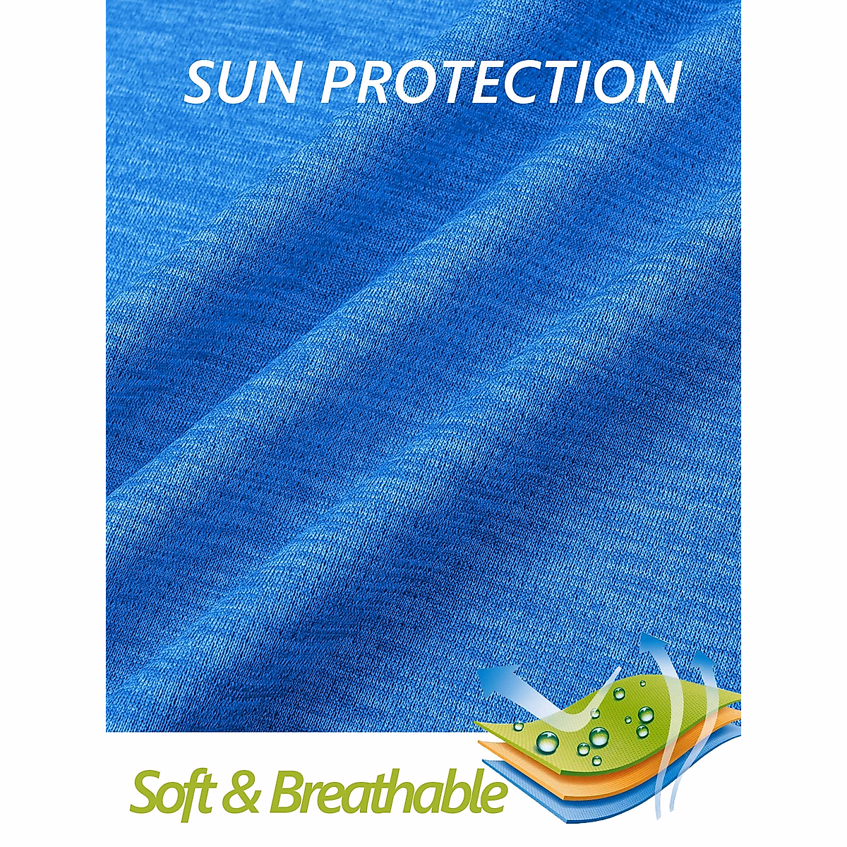 MAGCOMSEN Uv Protection Shirts for Women Long Sleeve Shirts Women Summer Shirts Running Shirts Workout Athletic Shirts Sea Blue L