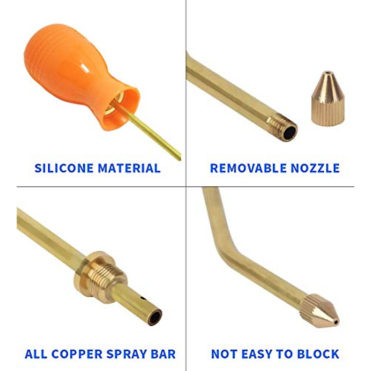 Bulb Duster Powder Duster Sprayer Garden Powder Applicator Dispenser with Long Copper Tube for Organic Gardening Agricultural Supplies and Control