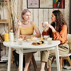 Unscented Votive Candles in Glass, 3.0oz Off-White Soy Wax Candles for Wedding, Baby Shower, Party, Table - 6 Packs