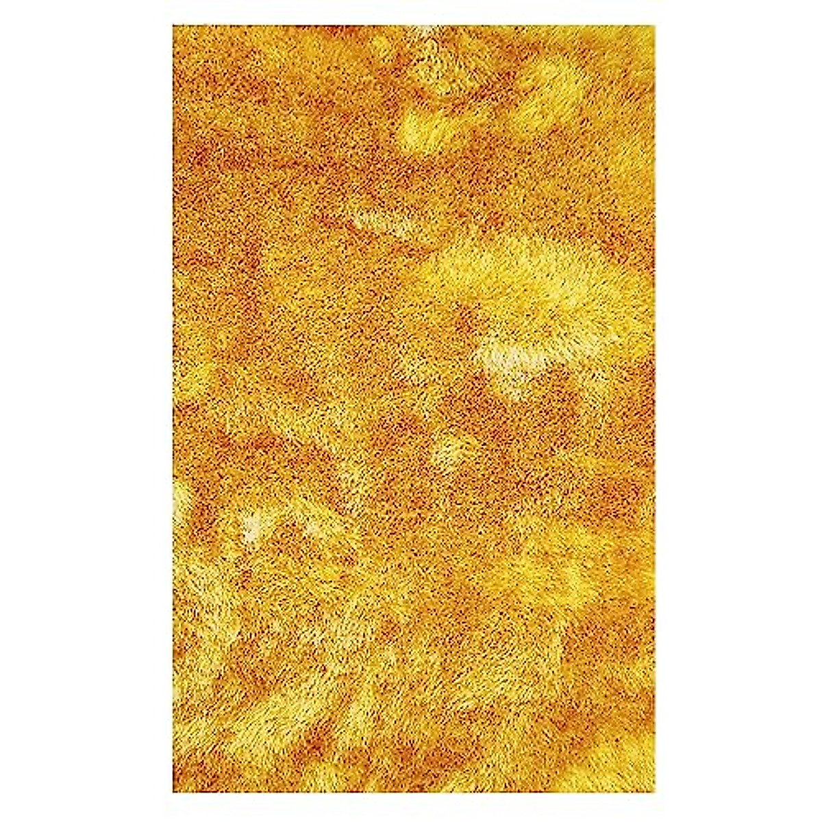 Brilliant Shag Yellow Rug - Indoor Home Living Room Carpet, Size: 7'6" x 10'3", Soft, Plush Rug