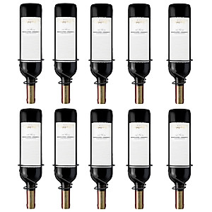 HighFree 10 Pack Wall Mounted Wine Racks, Wine Bottle Display Iron Holder Rack, Hanging Wine Organizer Rack for Beverages/Liquor Bottles Storage (Vertical)