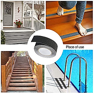 YouOKLight Anti Slip Tape, Heavy Duty Non Slip Tape, Waterproof Strong Traction Anti Slip Grip Tape, 80 Grit Safety Walk Tape, Grip Tape for Stairs, Indoor and Outdoor Used, 2 Inch x 32.8 Ft, Black