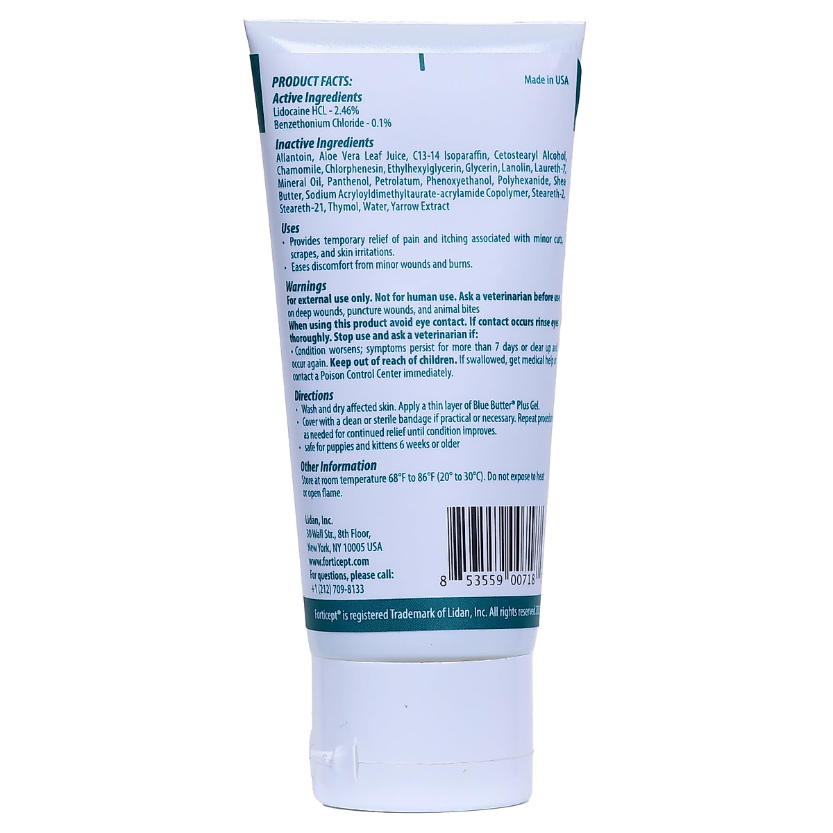 Forticept Blue Butter Plus Dog Itching Skin Relief Cream, Hot Spot Treatment for Dogs, Pain Relief, Dog Wound Care, Heals Skin Sores Irritation Cuts Bites Scrapes, 2 Oz