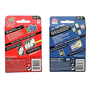 Mattel Uno Card Game Bundled with Dos Card Game, Multicolor