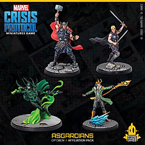 Marvel: Crisis Protocol Asgardians Affiliation Pack - United Might of Asgard! Tabletop Superhero Game, Ages 14+, 2 Players, 90 Minute Playtime, Made by Atomic Mass Games
