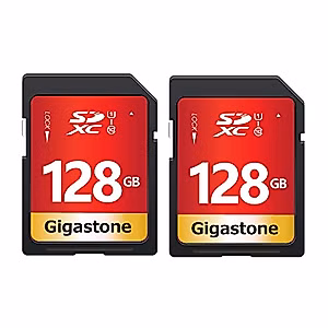 Gigastone 128GB 2-Pack SD Card UHS-I U1 Class 10 SDXC Memory Card High Speed Full HD Video Canon Nikon Sony Pentax Kodak Olympus Panasonic Digital Camera, Full Size SD Card