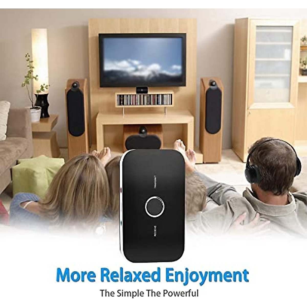 Bluetooth Transmitter Receiver, 2-in-1 Wireless Bluetooth Audio Adapter, 3.5mm AUX RCA Adapter, RCA Bluetooth Adapter for TV/Car/PC/Headphones Home Stereo System