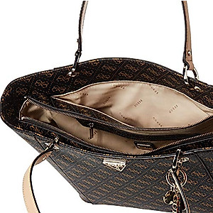 GUESS womens Noelle Small Elite Tote, Brown Logo, One Size US