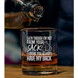 CARVELITA I Know You Always Have My Back Whiskey Glass - 11oz Old Fashion Bourbon Rocks Glass - Bonus Dad Gifts - Step Dad Gifts - Birthday Gifts For Stepdad - Stepdad Gifts - Sarcastic Gifts