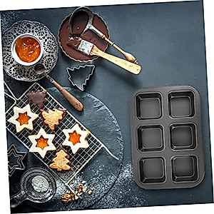 SWOOMEY Square Baking Pan Tray Mold Toast Bread Mini Oven Loaf Baking Molds Brownie Baking Pans Muffin Pan Washable Baking Pan Bread Pans Kitchen Cake Pan Non-stick Coating Cheese Black