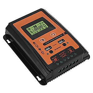 Delaman Solar Charge Controller, 30 Amp 12V/24V DC Input MPPT with LCD Display Solar Panel Regulator