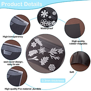 24 Pcs Stamp and Die Storage Bag and Rubber Magnetic Sheet Resealable Storage Pocket,Scrapbooking Storage Stamps and Dies for Card Making Die Cutting (0.5 mm Magnet Sheet)
