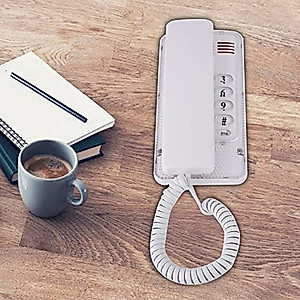 Landline Telephone Home Phone Wall Mount Telephone Cord Telephone, with FlashCall Mute Function, for Home Hotel Family Office (White)