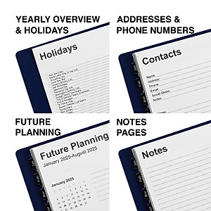 2024 Staples 8-inch x 11-inch Weekly & Monthly Appointment Book, Navy (TR58470-24)