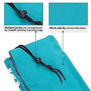 Bbzeal 2 Pack XL Travel Laundry Bags, Machine Washable Dirty Clothes Organizer,with Drawstring Closure,Light Blue and Grey