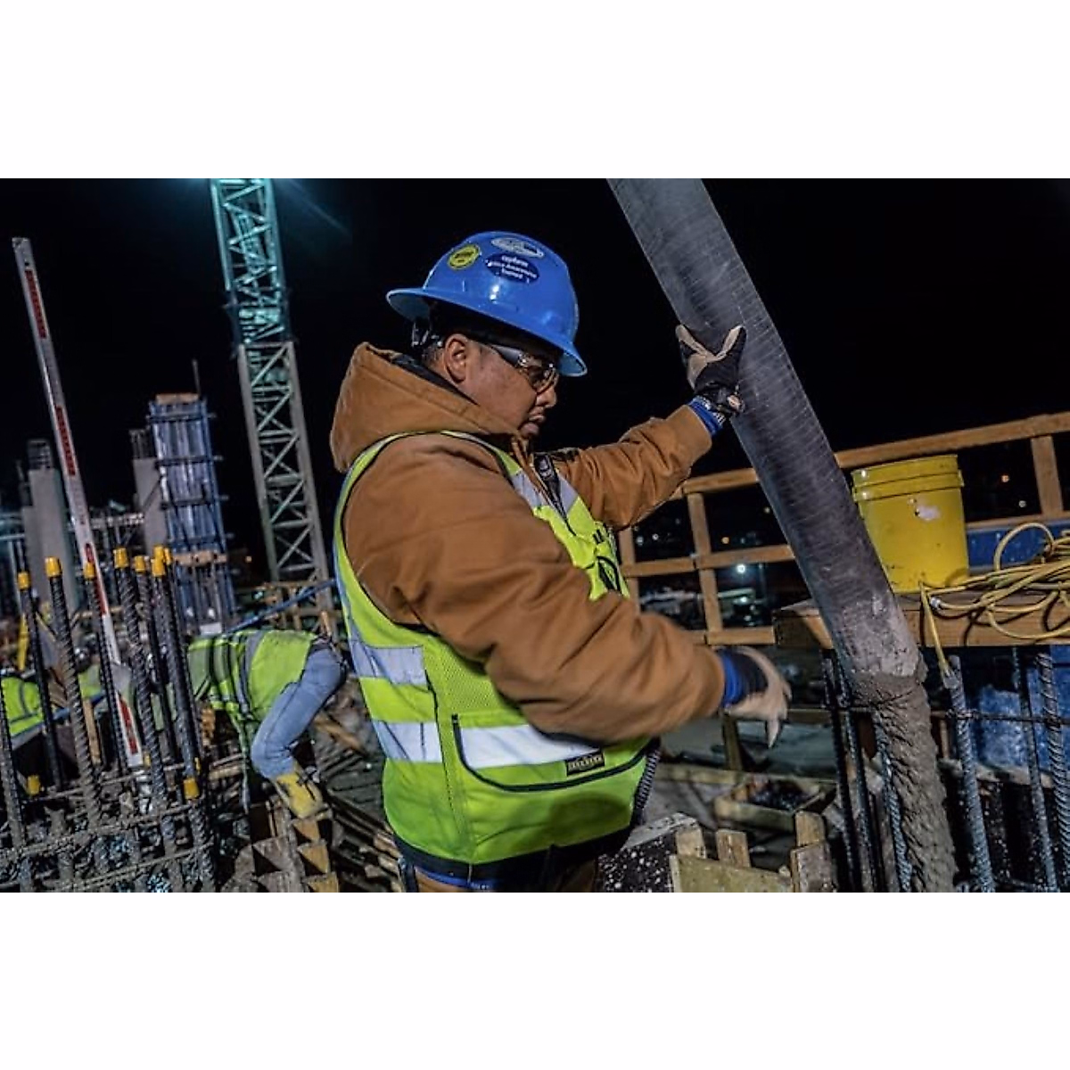 Dickies Men's Heavy Weight Wool Blend Thermal Crew Socks, (2, 4, Blue (2 Pairs), Large