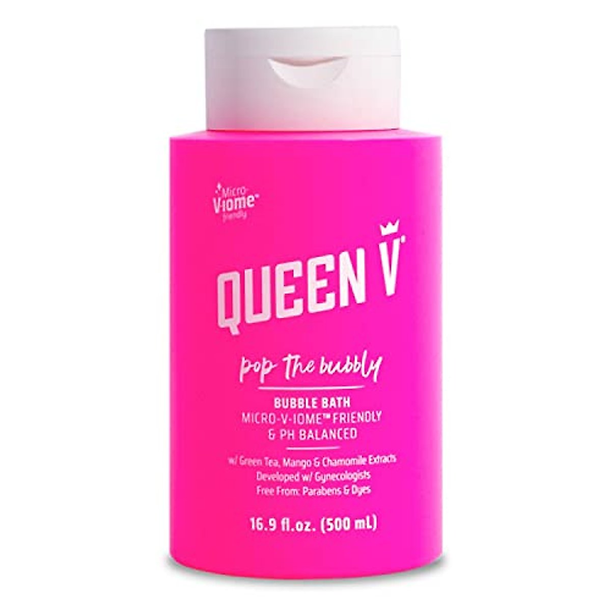 Queen V Pop the Bubbly Bubblebath pH Balanced, Enriched with Green Tea, Mango and chamomile extracts, For Use on External Intimate Area