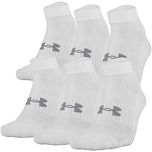 Under Armour Adult Training Cotton Low Cut Socks, Multipairs , White (6-Pairs) , X-Large