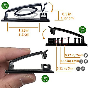 Cable Clips 50Pcs, Self Adhesive Cable Management Clips, Cord Organizer Wire Clips Cord Holder for Appliances PC Wall Ethernet Cable Under Desk Nightstand Home Office Car (Black)