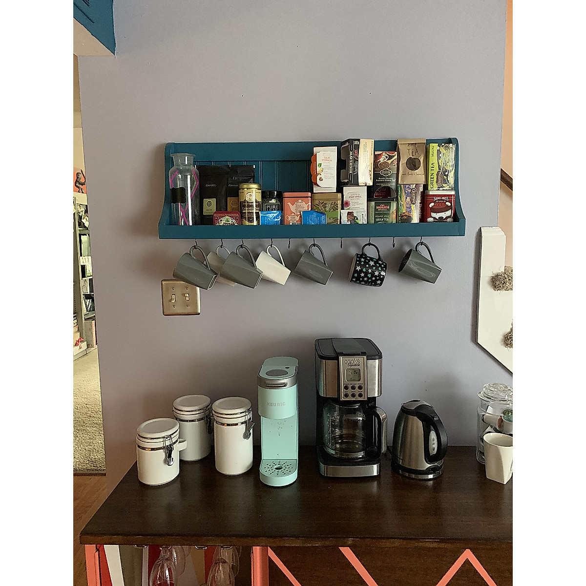 Mug Rack Coffee Bar, Container Storage and DIsplay