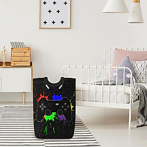 Gbuzozie Game Joystick Laundry Hamper Storage Basket Toys Clothes Organizer Bin For Home Bathroom Bedroom Dorm Nursery, 52l