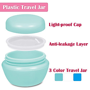 selizo Travel Bottles Containers Silicone and Plastic Cream Jars with TSA Approved Toiletry Case for Toiletries Cosmetic Makeup Body Hand Cream Lotion Shampoo