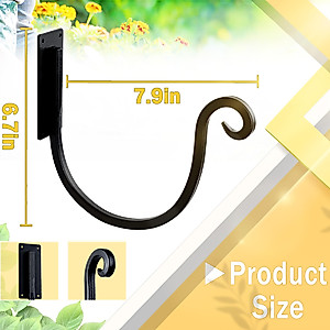 JUNSHUO Hose Holder Wall Mount （Metal/8-Inch） Heavy-Duty Garden Hose Hanger Outdoor, Hand-Forged Hose Rack Mount