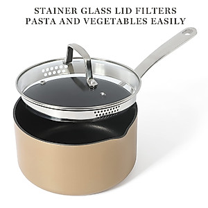 Martha Stewart 12 Piece Heavy Gauge Aluminum Hard Anodized Premium Nonstick Cookware Set, Induction Safe, Copper w/Black Interior