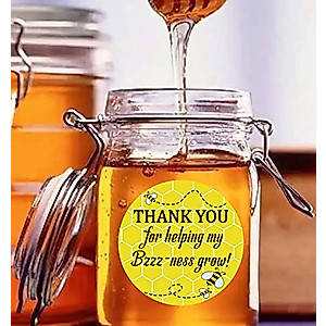 Honey Beee Christmas Thank You for Supporting My Small Business Bzzz-Ness Stickers Roll 1.5" Christmas Thank You Labels for Online Retailers Boutiques Shops Bags, Boxes 500 Pcs