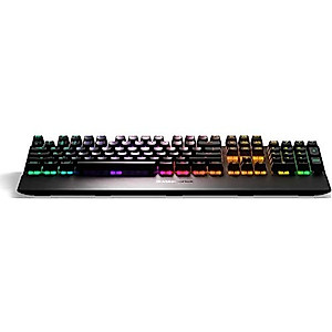SteelSeries Apex 7 Mechanical Gaming Keyboard – OLED Smart Display – USB Passthrough and Media Controls – Linear and Quiet – RGB Backlit (Red Switch) (Renewed)