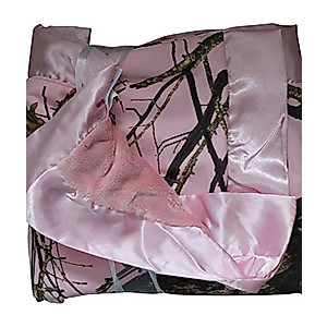 Mossy Oak BU Pink Hunting Camo Baby Blanket, Super Soft Carstens Microfur Back and Satin, Bow, Newborn Pink Camouflage Gift Blanket
