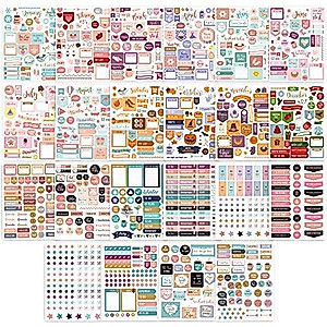 Aesthetic Monthly Planner Stickers - 1100+ Beautiful Design Accessories Enhance and Simplify Your Planner, Journal and Calendar