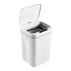 EurHomePlus 4.23 Gal Automatic Trash Can, Touchless Trash Can with Motion Sensor, Electric White Garbage Bin with LED Lighting, for Bedroom, Bathroom, Kitchen