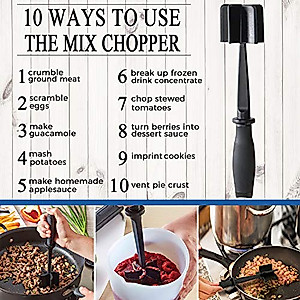 Meat Chopper, 5 Curve Blades Ground Beef Masher, Heat Resistant Meat Masher Tool for Hamburger Meat, Ground Beef, Turkey and More, Nylon Hamburger Chopper Utensil Non-scratch Utensils