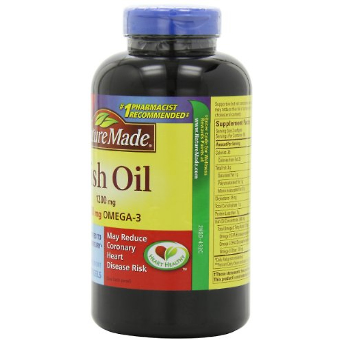 Nature Made 1200mg of Fish Oil, 2400 per Serving, 360mg of Omega-3, 300 Softgels, 300 Count (Pack of 1)