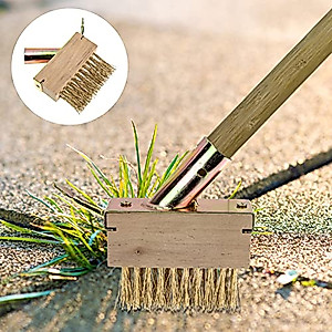 YARNOW Moss Removal Deck Crevice Tools Grout Brush Cleaner Wire Brush with Scrapers Decking Cleaner Remover for Cracks Paver Bricks Flagstone
