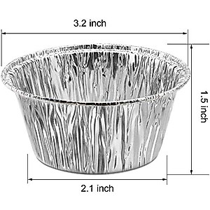 300PCS Aluminum Foil Ramekin, Disposable Ramekins 4 Oz Aluminum Cupcake with Aluminum Foil Baking Standard Size Perfect for Souffle & Creme Brulee Baking Cups Foil Baking Cups