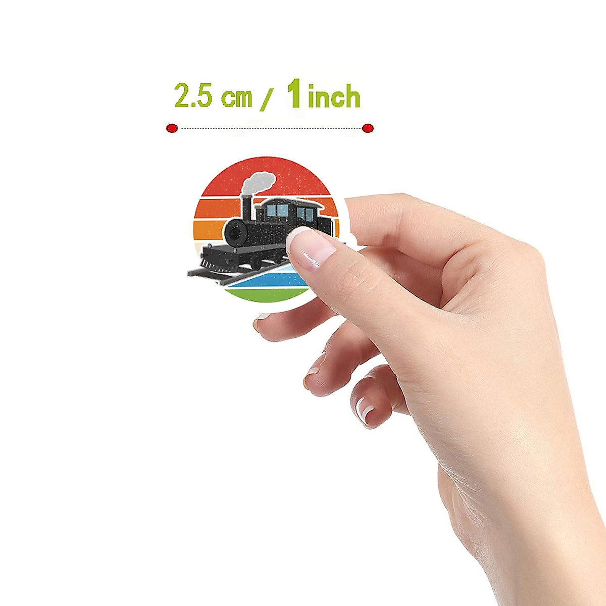 Train Stickers (500 pcs), 10 Sheets Graphic Aesthetics Cartoon Decal Roll Self Adhesive Seals for Kids Girls Boys Teen Birthday Party Decorations Water Bottle Laptop Scrapbook Cards Envelopes