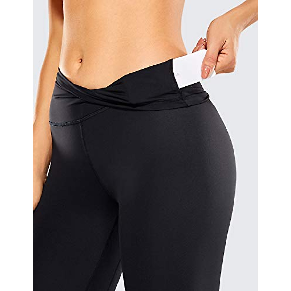 CRZ YOGA Women's Naked Feeling Yoga Pants 25 Inches - 7/8 High Waisted Workout Leggings Black Medium