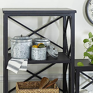 Deco 79 Metal Galvanized Decorative Jars, Set of 3 8", 7", 6"H, Silver